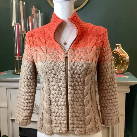 RACHEL Rachel Roy | Sweaters | Rachel Rachel Roy Orange And Tan Cable ...